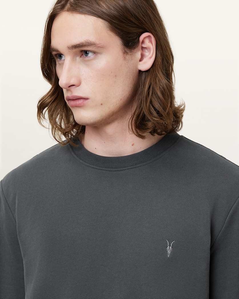 Raven Crew Neck Ramskull Sweatshirt CARTER GREY | ALLSAINTS